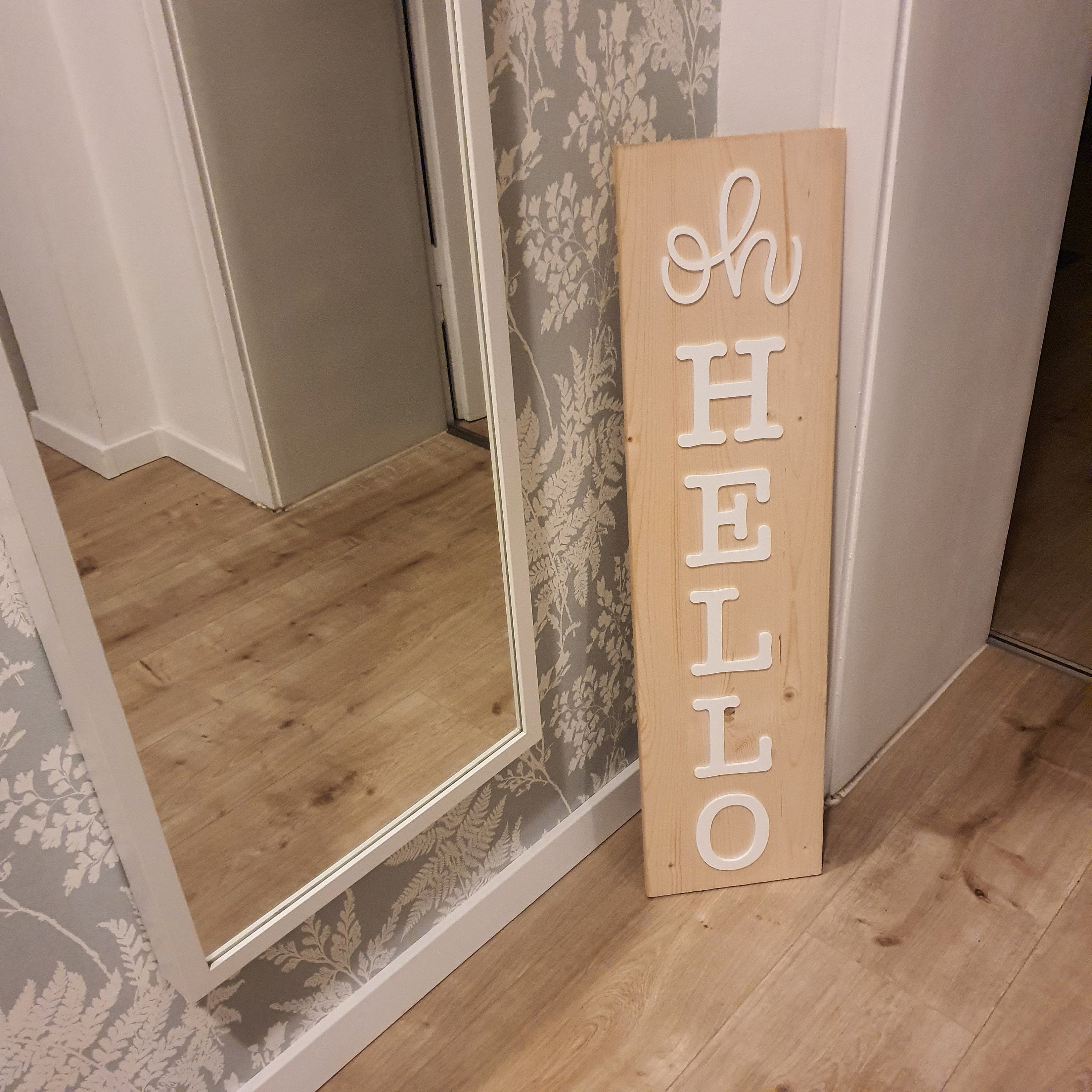 Oh Hello Sign Made of Wood and Acrylic 80 Cm High 20 Cm Wide - Etsy