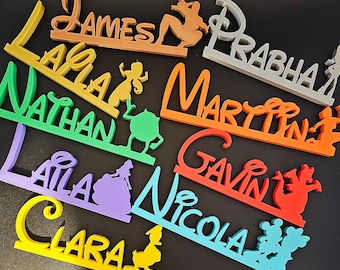 Personalised Disney Style Name Stand Desk Stand Cake School Plaque - Etsy