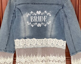 Bridal Lace Jean Jacket - Etsy