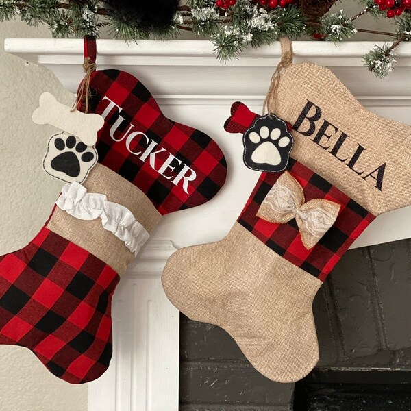 Burlap Dog Stocking - Etsy