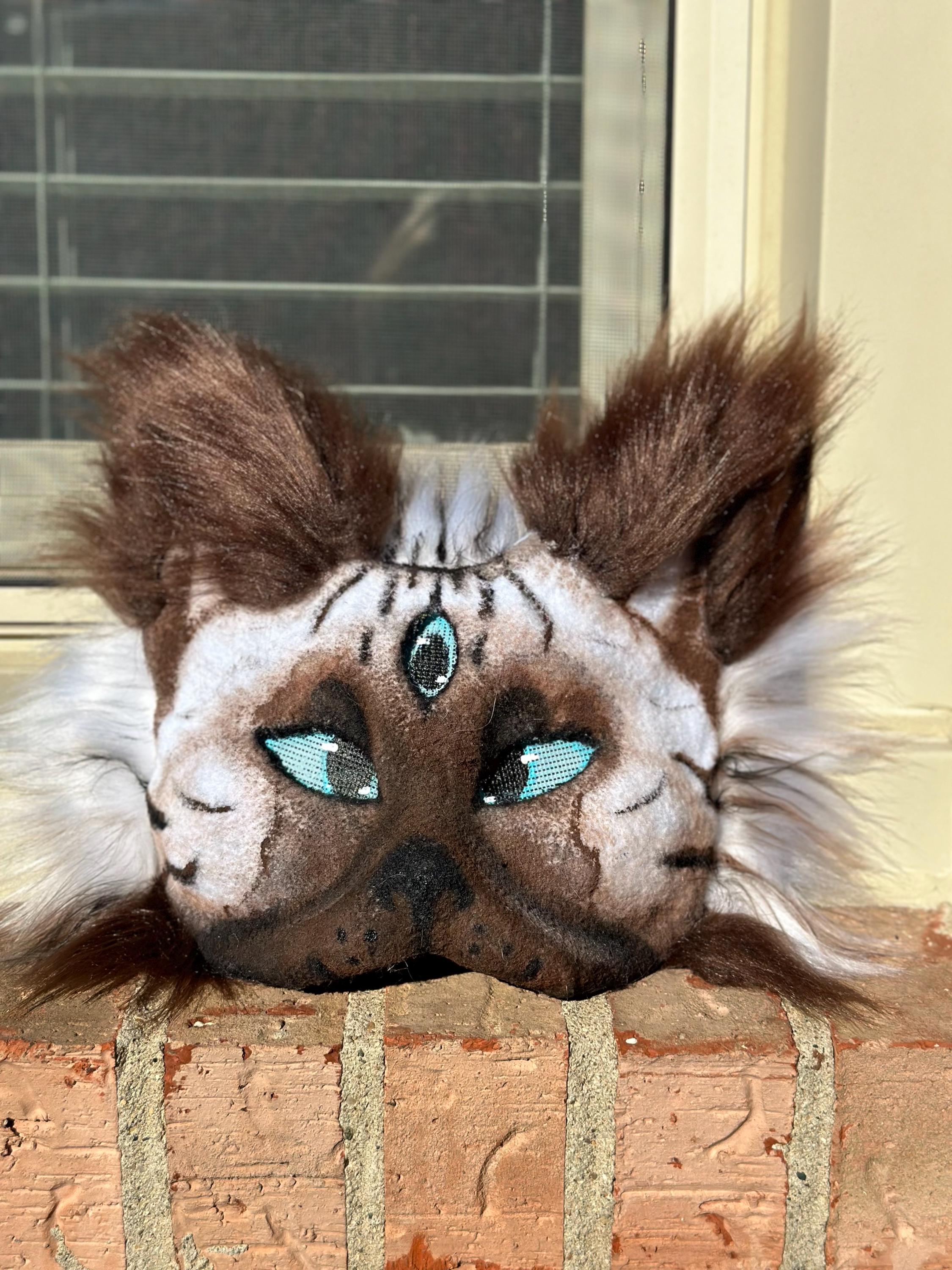 Siamese Cat Mask // Cat Therian Mask // White and Brown Cat Mask // - Etsy