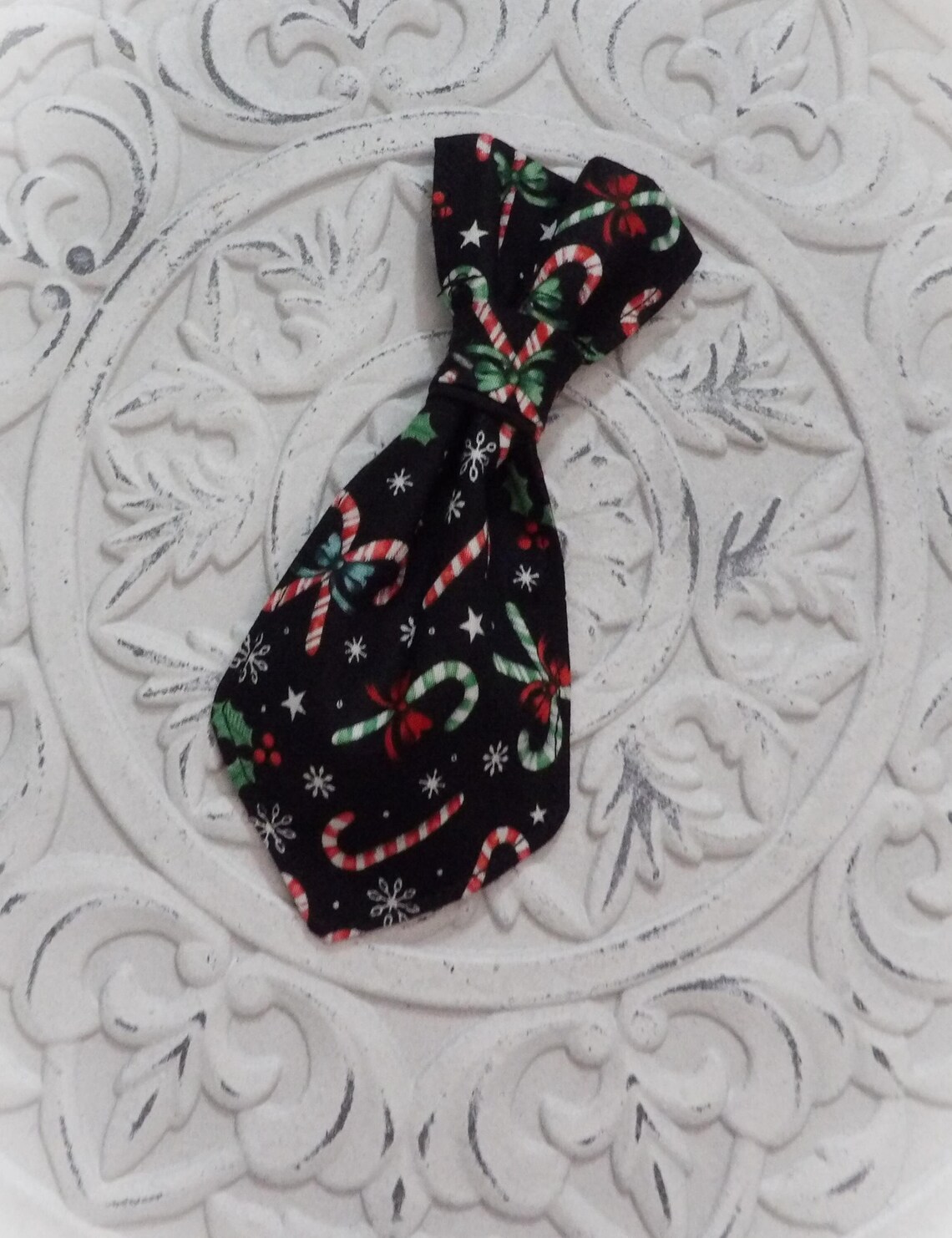 Christmas Necktie for Pets, Candy Cane Necktie, Dog Collar Necktie ...