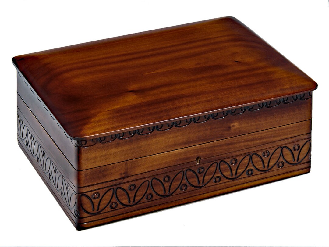 Caja elegante de madera hecha a mano, caja para joyas y otras baratijas ...