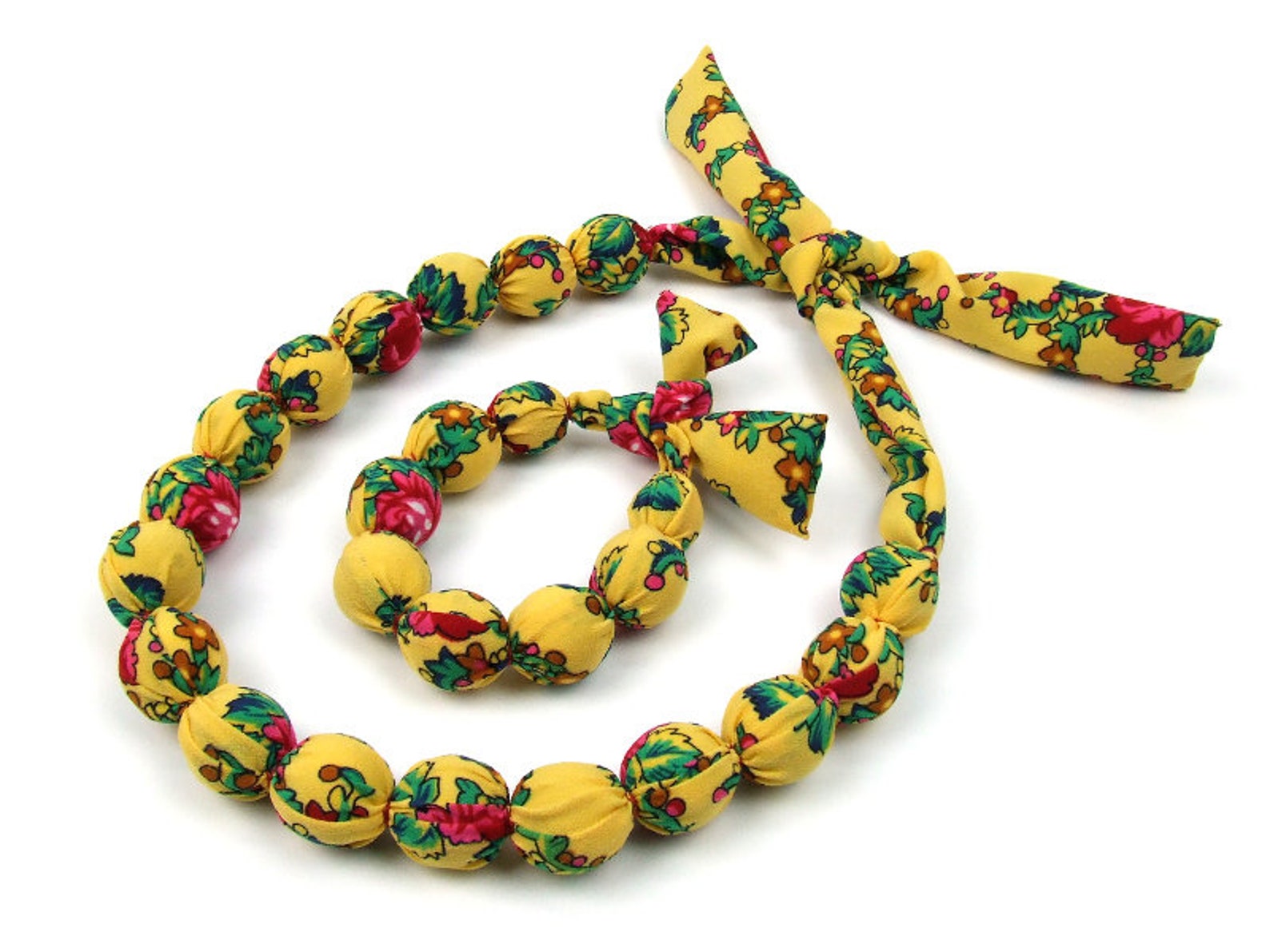 Polish Folk Beads a Set of a Necklace and Bracelet Handmade | Etsy