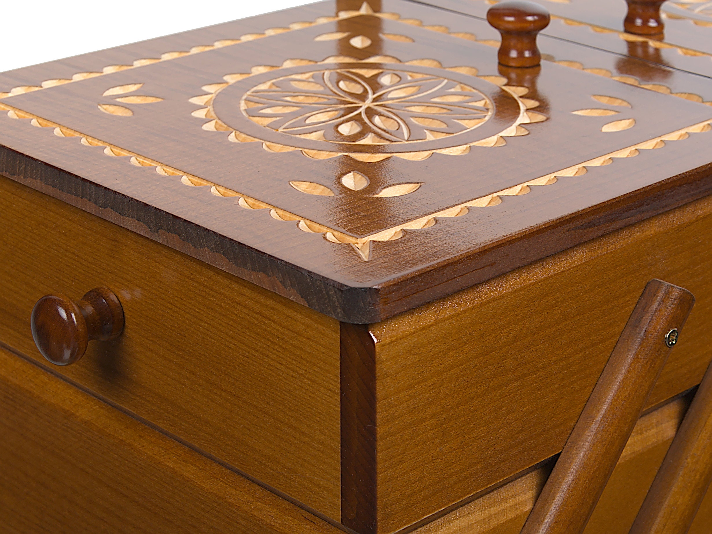 Big Wooden Sewing Box, Thread Box, Organizer for Small Items, Foldable ...