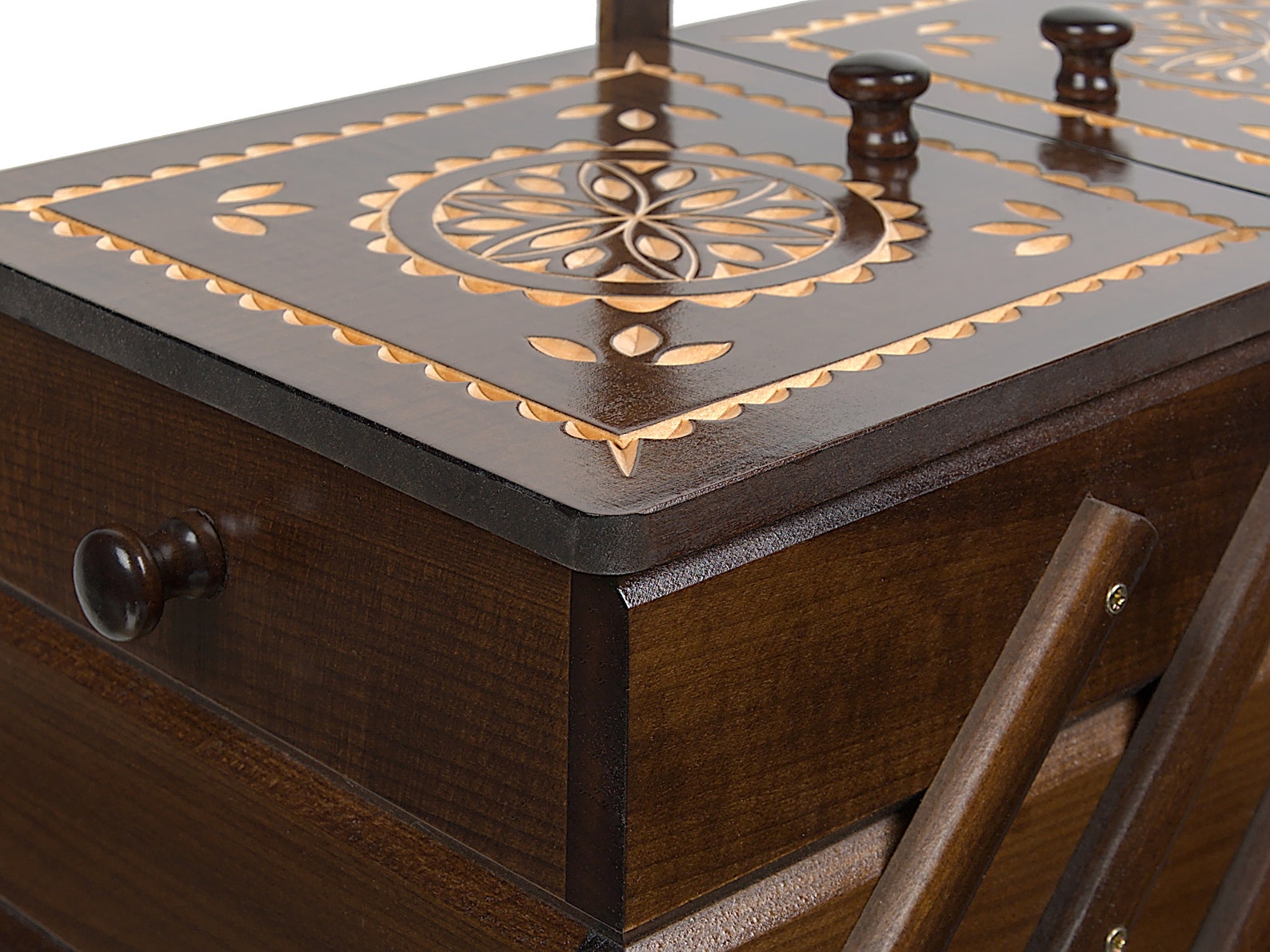 Big Wooden Sewing Box, Thread Box, Organizer for Small Items, Foldable ...