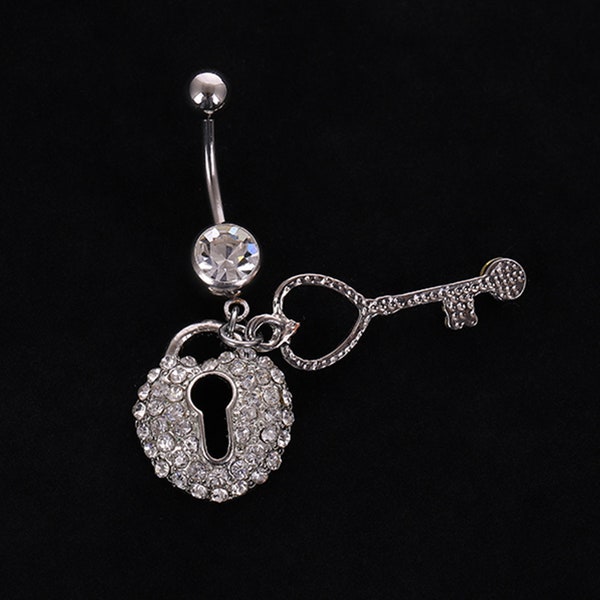 Key Belly Ring - Etsy