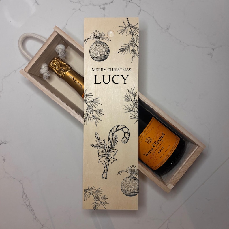 Personalised Christmas Wooden Bottle Box | Bespoke Present | Special ...