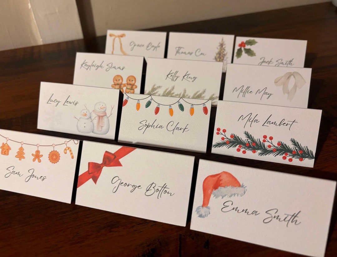 Christmas Name Cards | Name Tags | Place Cards | Santa | Snowmen ...