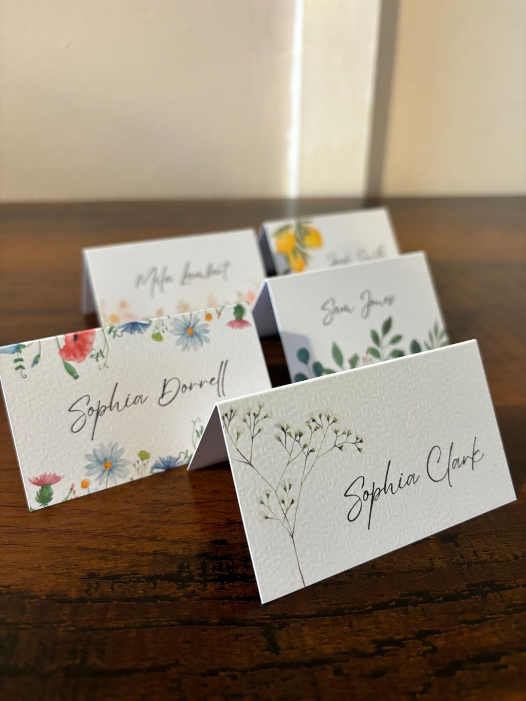 Wedding Name Cards | Name Tags | Place Cards | Floral | Lemons ...
