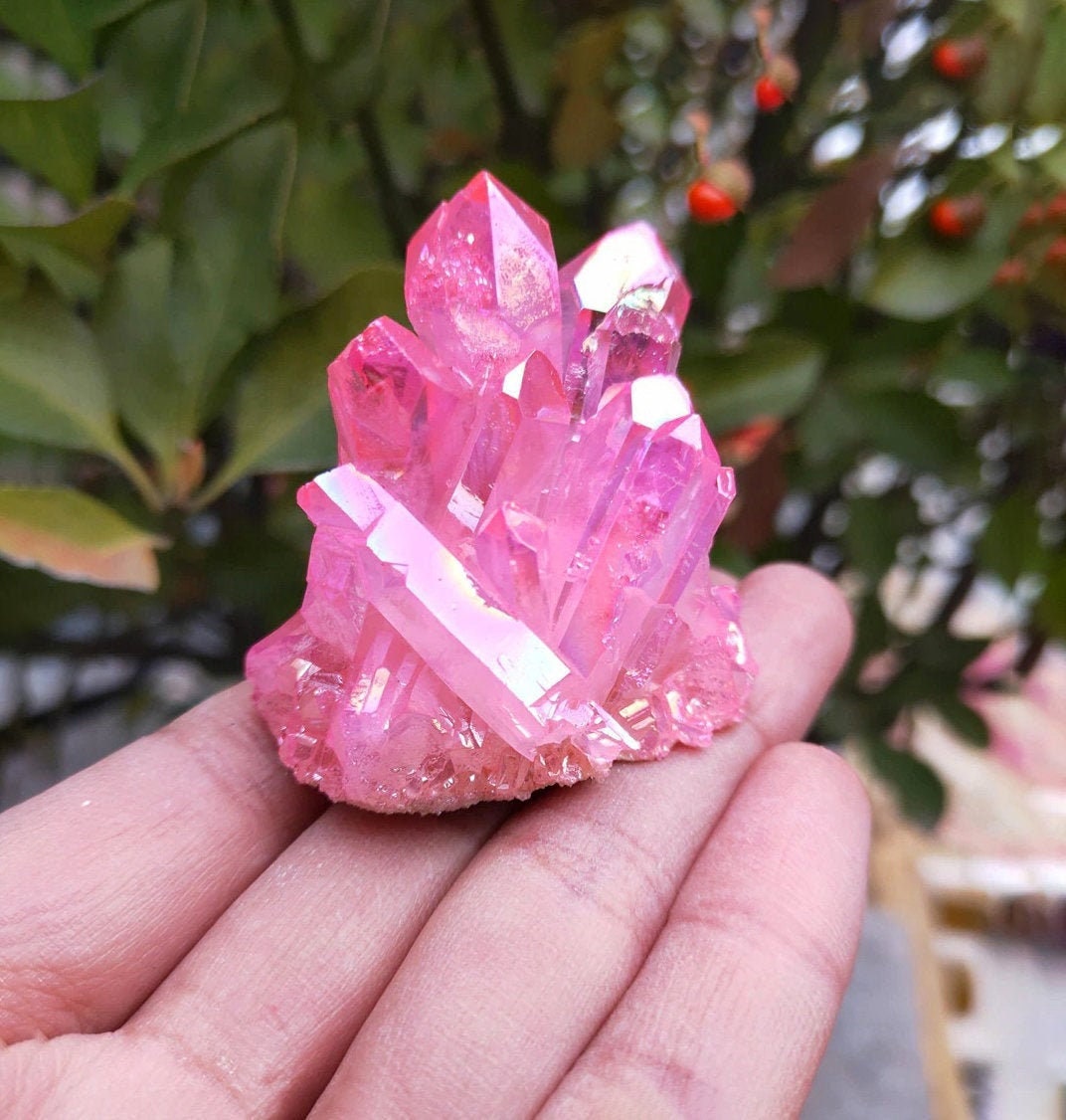 Aura Crystal Cluster Pink Pink Angel Aura Crystal Cluster - Etsy