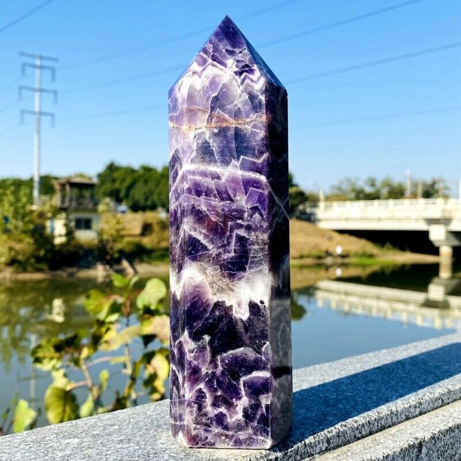 Large Amethyst Tower Big Size Natural Dream Amethyst Point - Etsy