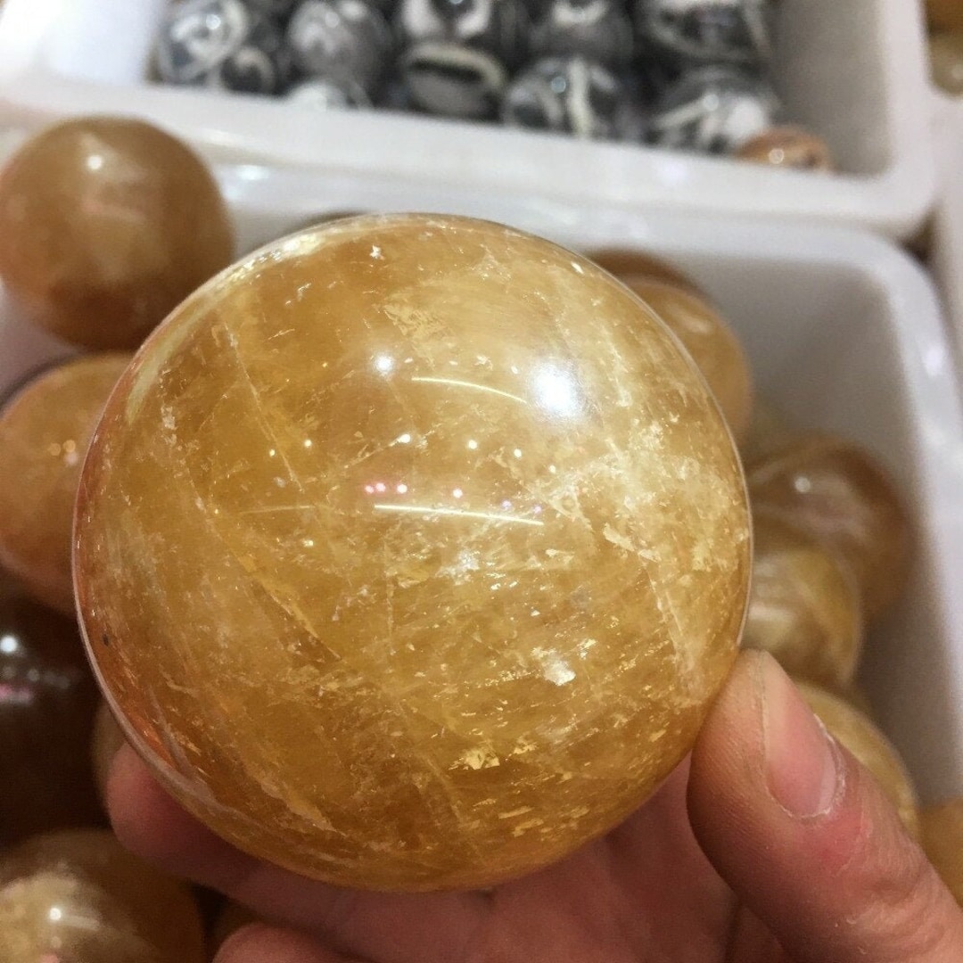 Dark Yellow Calcite Sphere Calcite Crystal Ball Calcite - Etsy UK