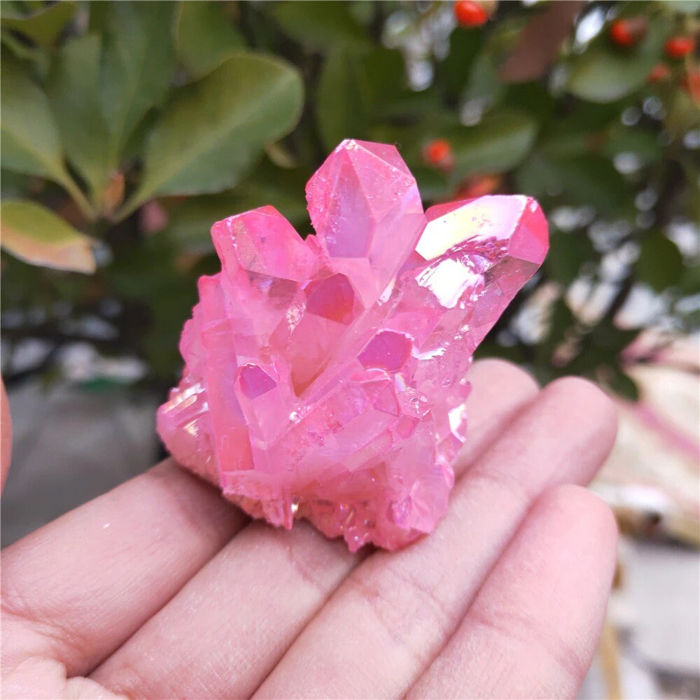 Aura Crystal Cluster Pink Pink Angel Aura Crystal Cluster - Etsy