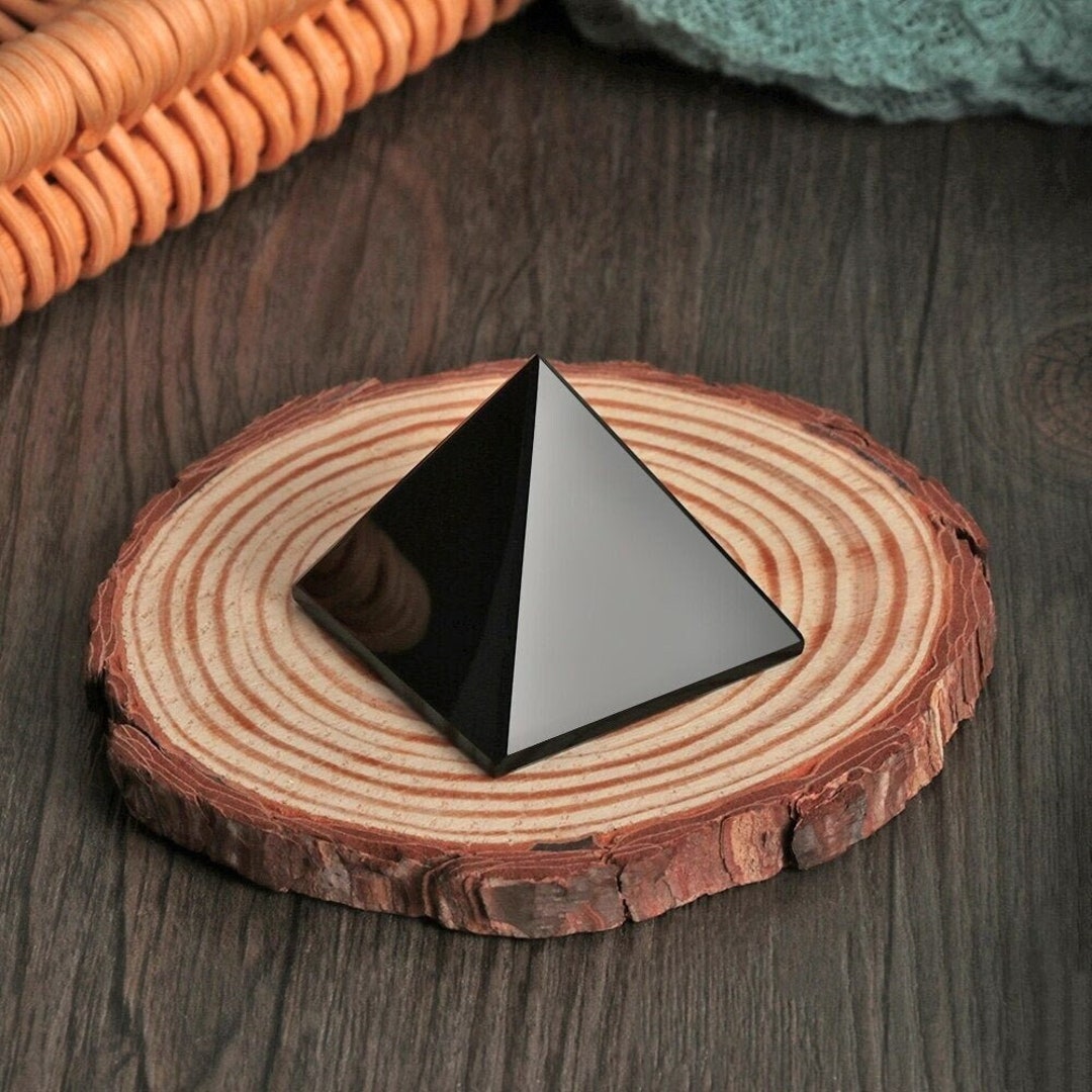 Obsidian Pyramid Black Crystal Pyramid Reiki Energy Stone - Etsy