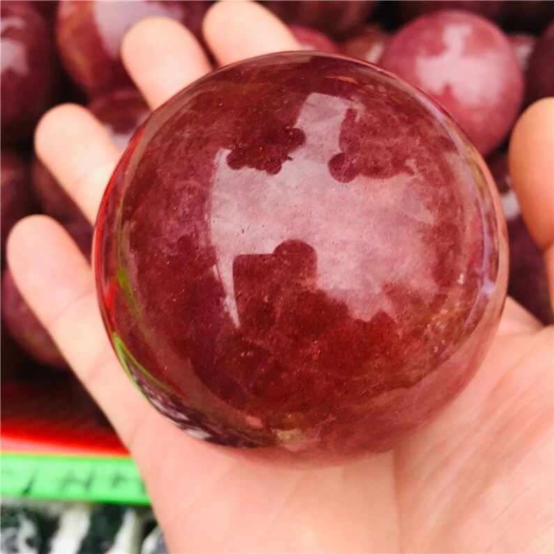 Rare Strawberry Crystal Sphere Natural Strawberry Quartz - Etsy