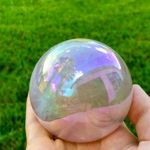 Angel Aura Rose Quartz Crystals Ball Natural Stones and Minerals ...