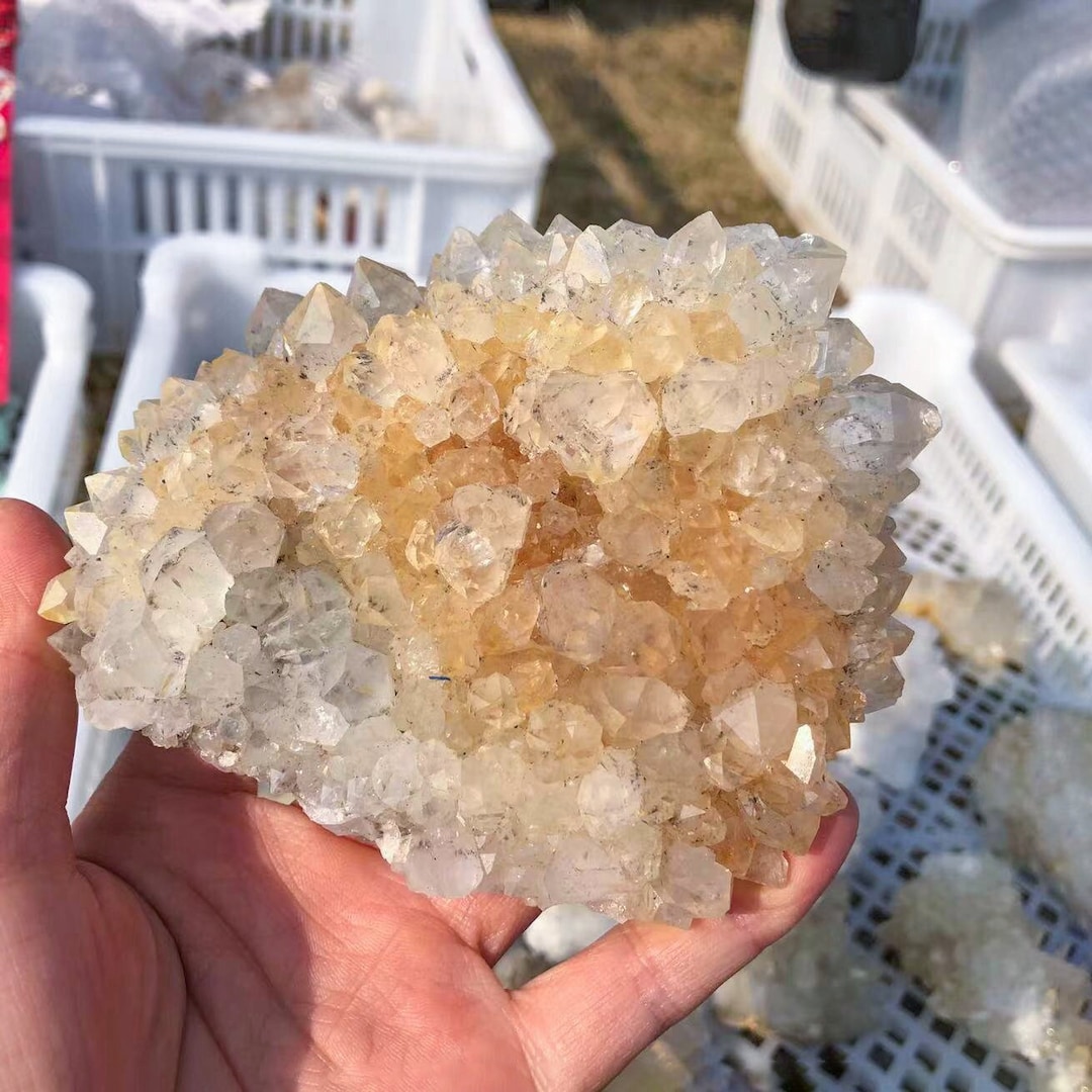 White Clear Quartz Cluster, Large White Clear Quartz Cluster, White ...
