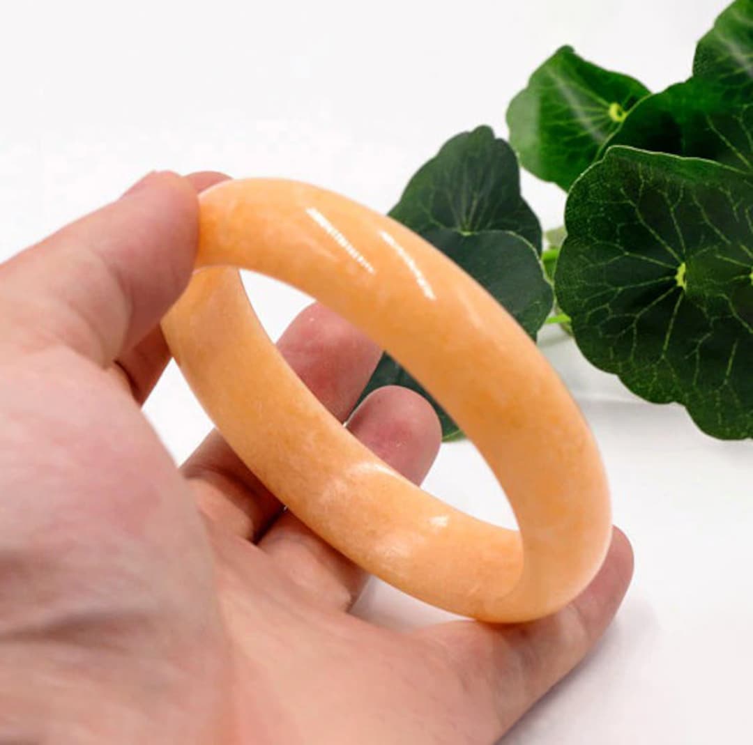 Yellow Jade Bangle Genuine Yellow Jade Bangle Bracelet Natural Jade ...