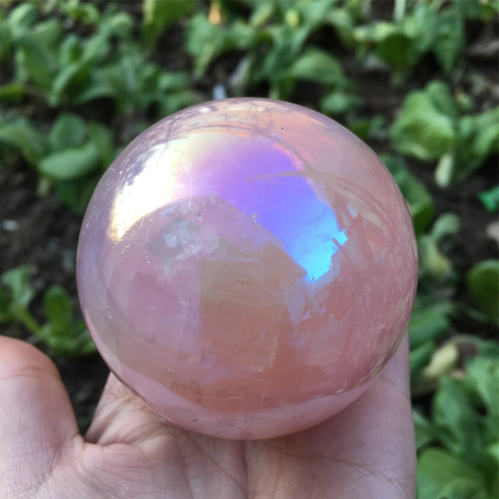 Angel Aura Rose Quartz Crystals Ball Natural Stones and - Etsy