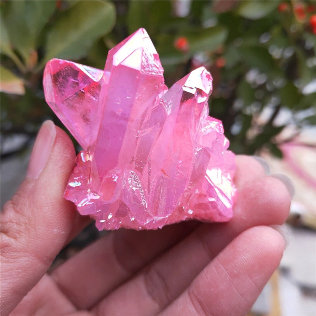 Aura Crystal Cluster Pink Pink Angel Aura Crystal Cluster Quartz ...