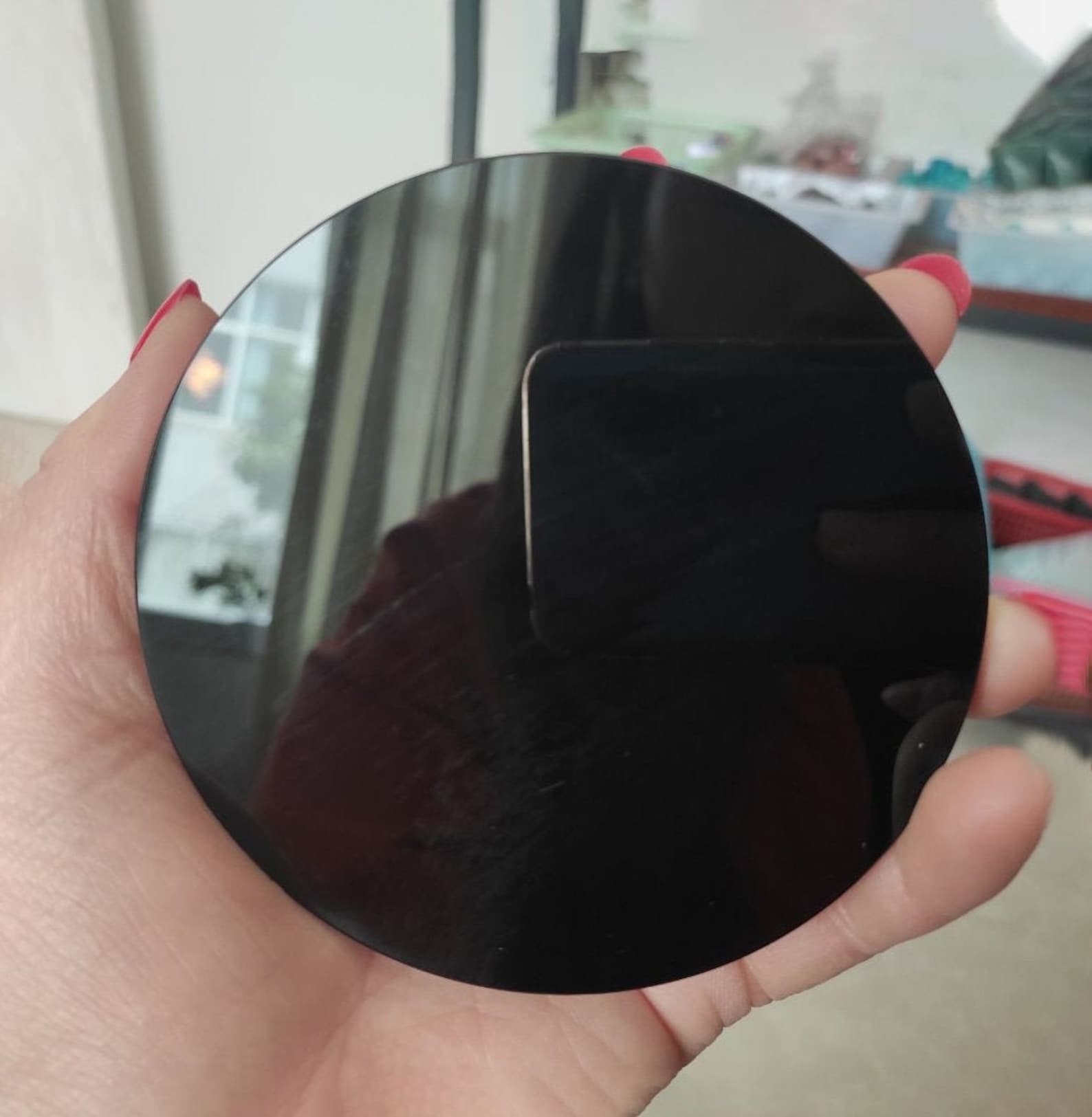 Large Natural Black Obsidian Mirror Natural Black Obsidian - Etsy