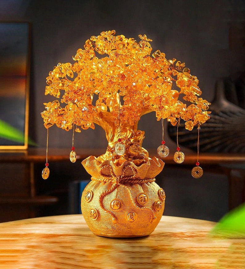Citrine Crystal Money Tree Crystal Lucky Tree Crystal - Etsy