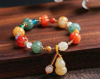 Jade Pumpkin Bracelet - Etsy