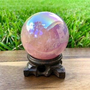 Angel Aura Rose Quartz Crystals Ball Natural Stones and Minerals ...