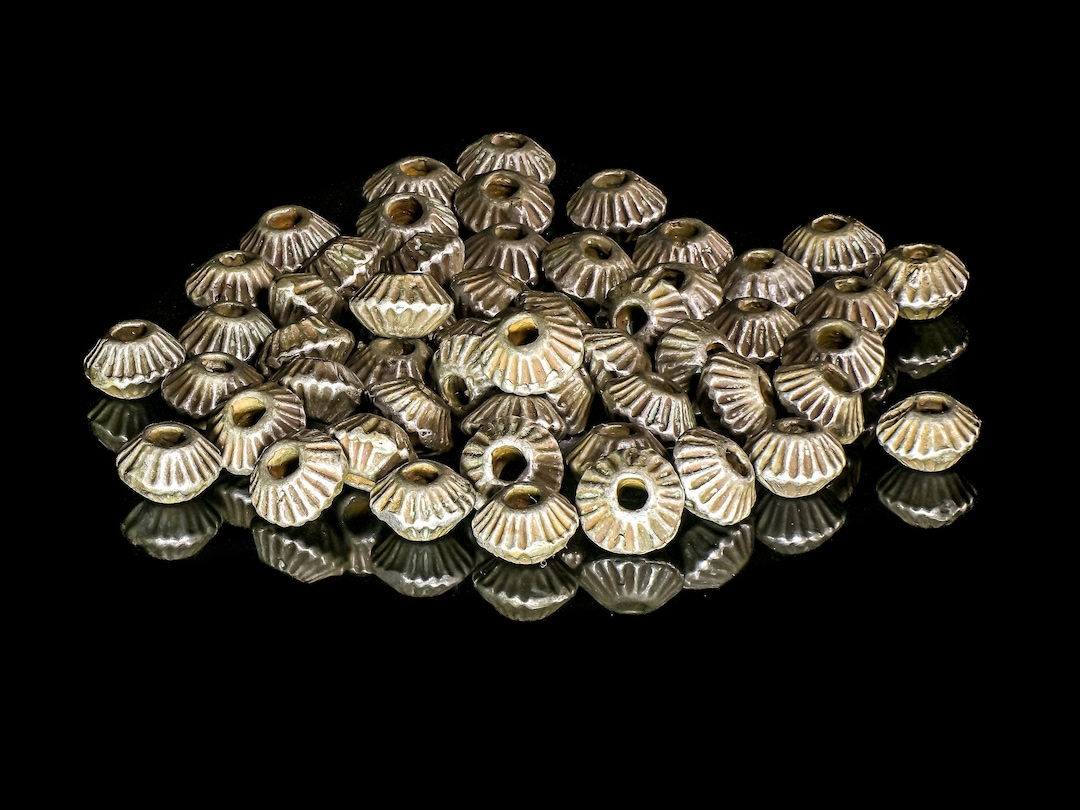 One Bicone Granulated High Silver Spacer Bead From Morocco - Etsy