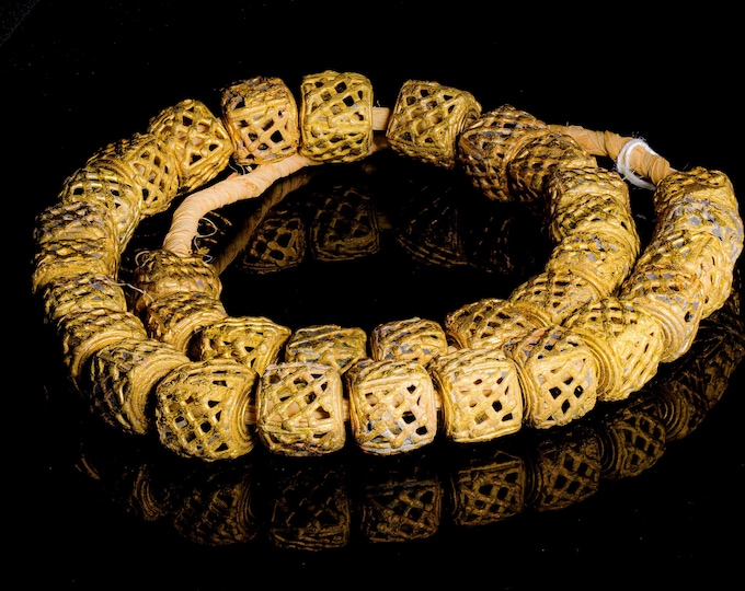 African Brass Filigree Cube Basket Weave Lost Wax Beads From Ghana ...