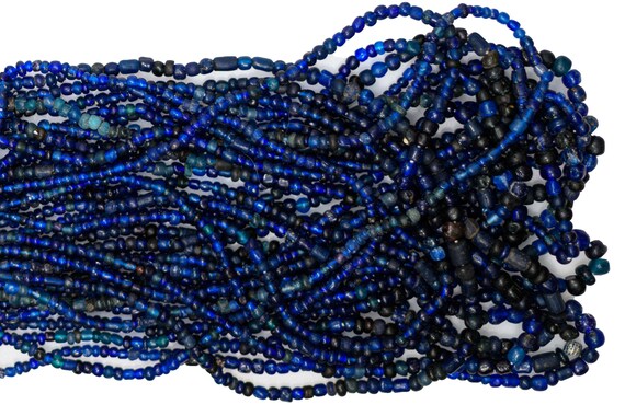 Large Excavated Indo-Pacific Trade Wind Beads in Dark Blue | Etsy
