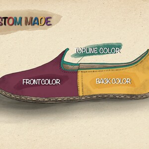 Women's Custom Made Leather Shoes. Made to Order House Shoes , Flat ...