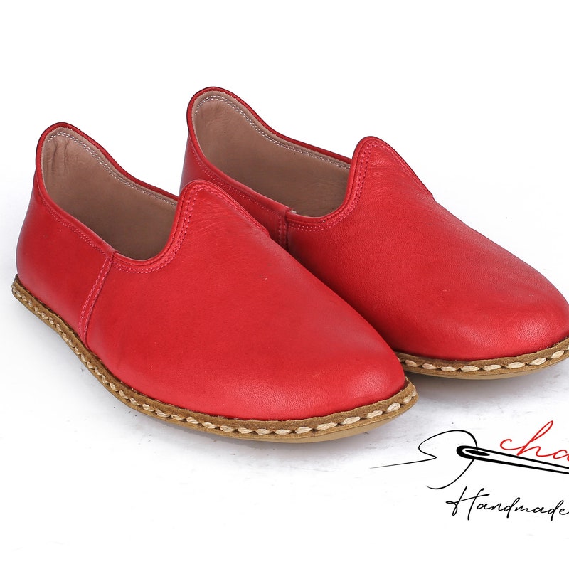 Red Leather Women Shoes - Etsy