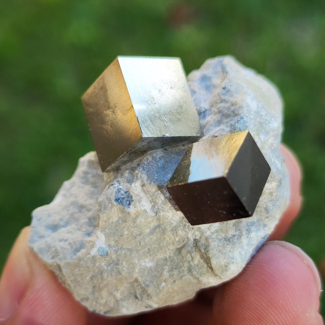 Triple Crystals Amazing Specimen of Pyrite Crystal on Matrix From Spain ...