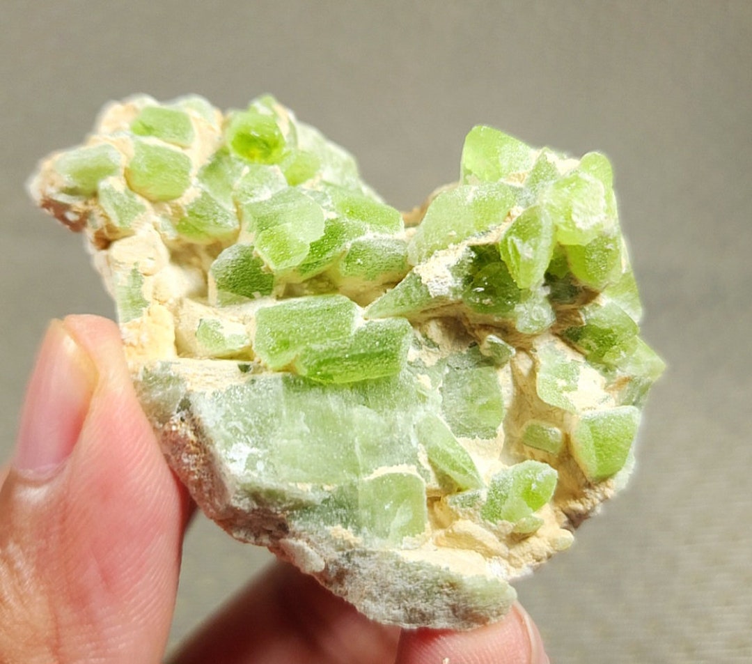 Natural Peridot Specimen From Pakistan, Peridot Cluster on Matrix, Gem ...
