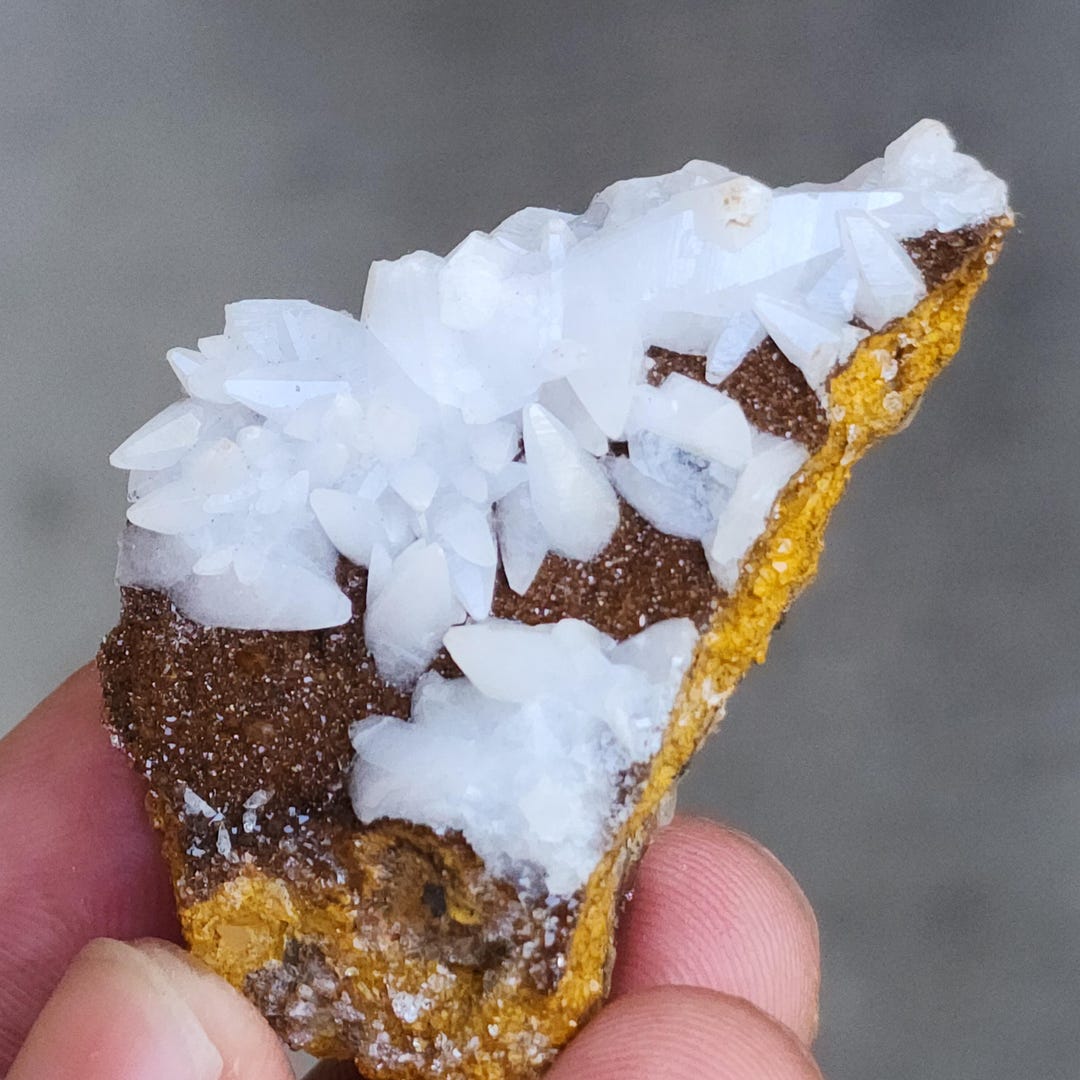 Exceptionally Rare Milky Calcite on Smoky Quartz Specimen From Brazil ...