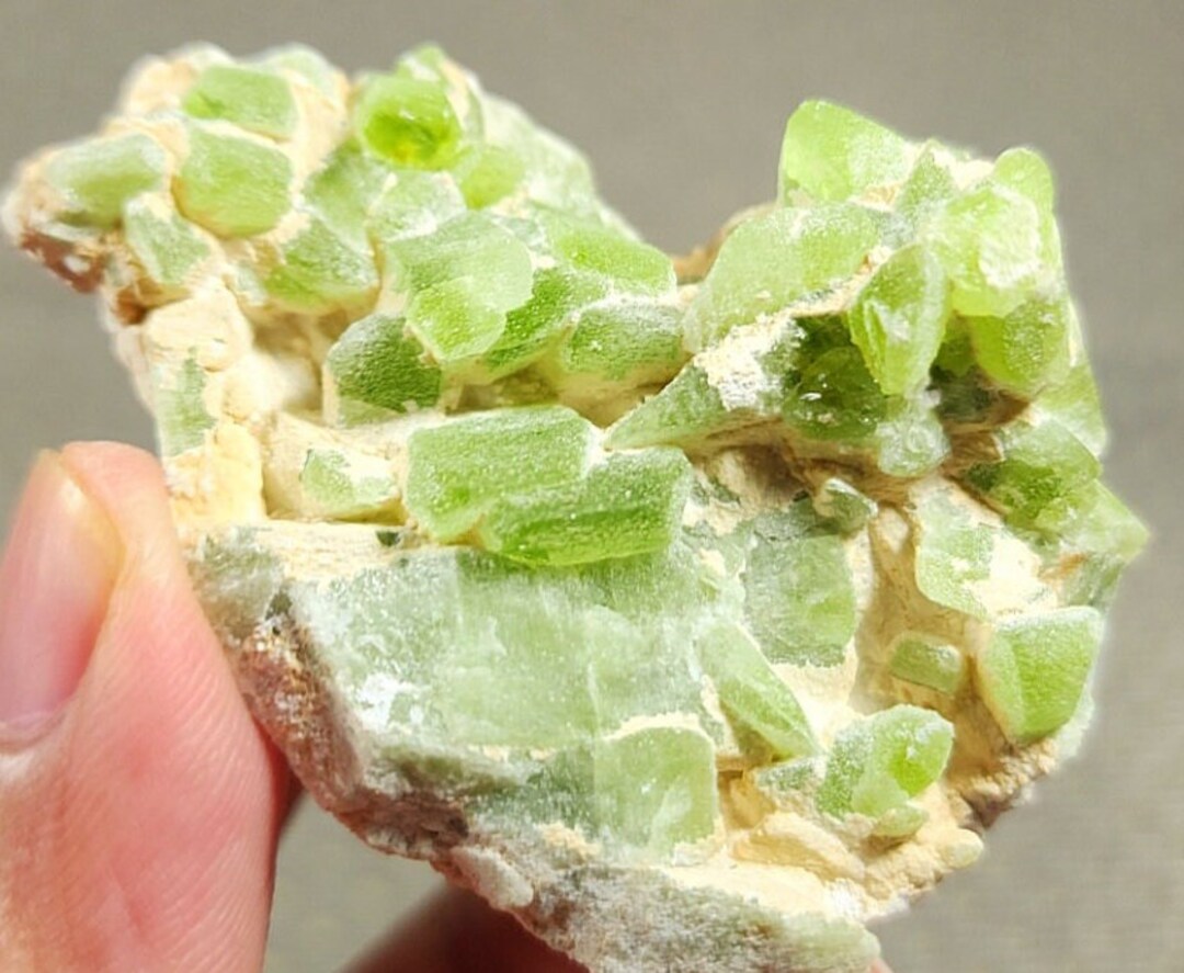 Natural Peridot Specimen From Pakistan, Peridot Cluster on Matrix, Gem ...