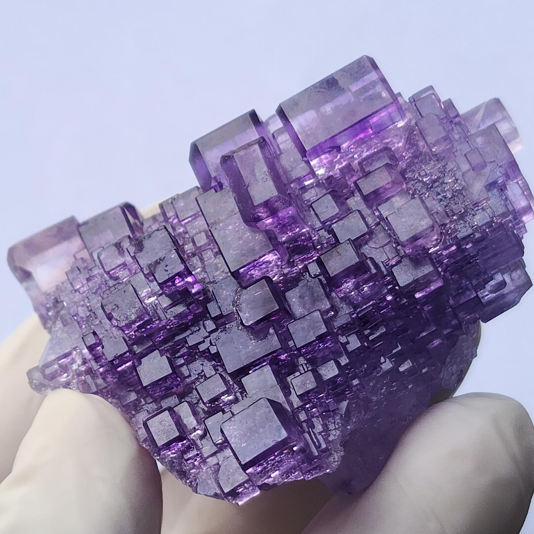 Exceptionally Stunning Ladder Cube Steps Blue Fluorite Specimen From ...