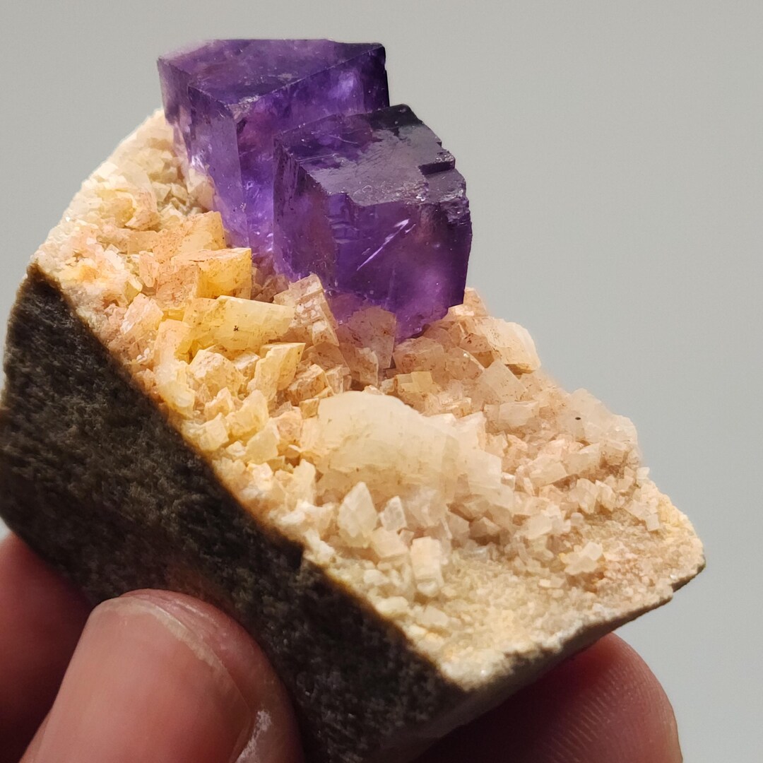 Such a Lovely Purpel Window Fluorite With Calcite Specimen From ...