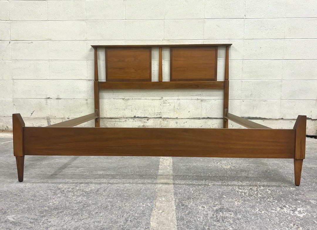 Vintage Mid Century Modern MCM Double Panel Full Size Bed Frame - Etsy