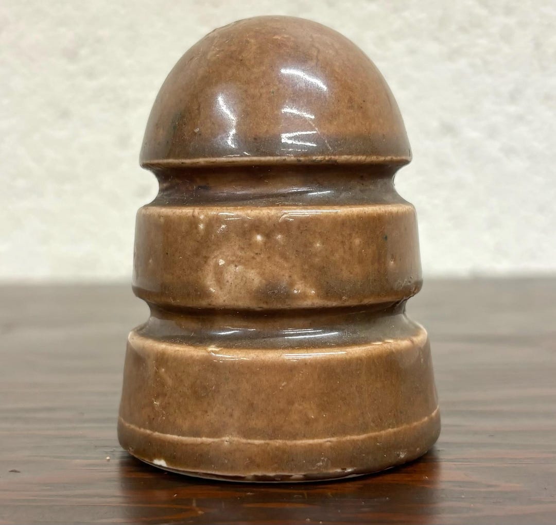 Antique Light Brown Mushroom Cap Glazed Ceramic Insulator - Etsy