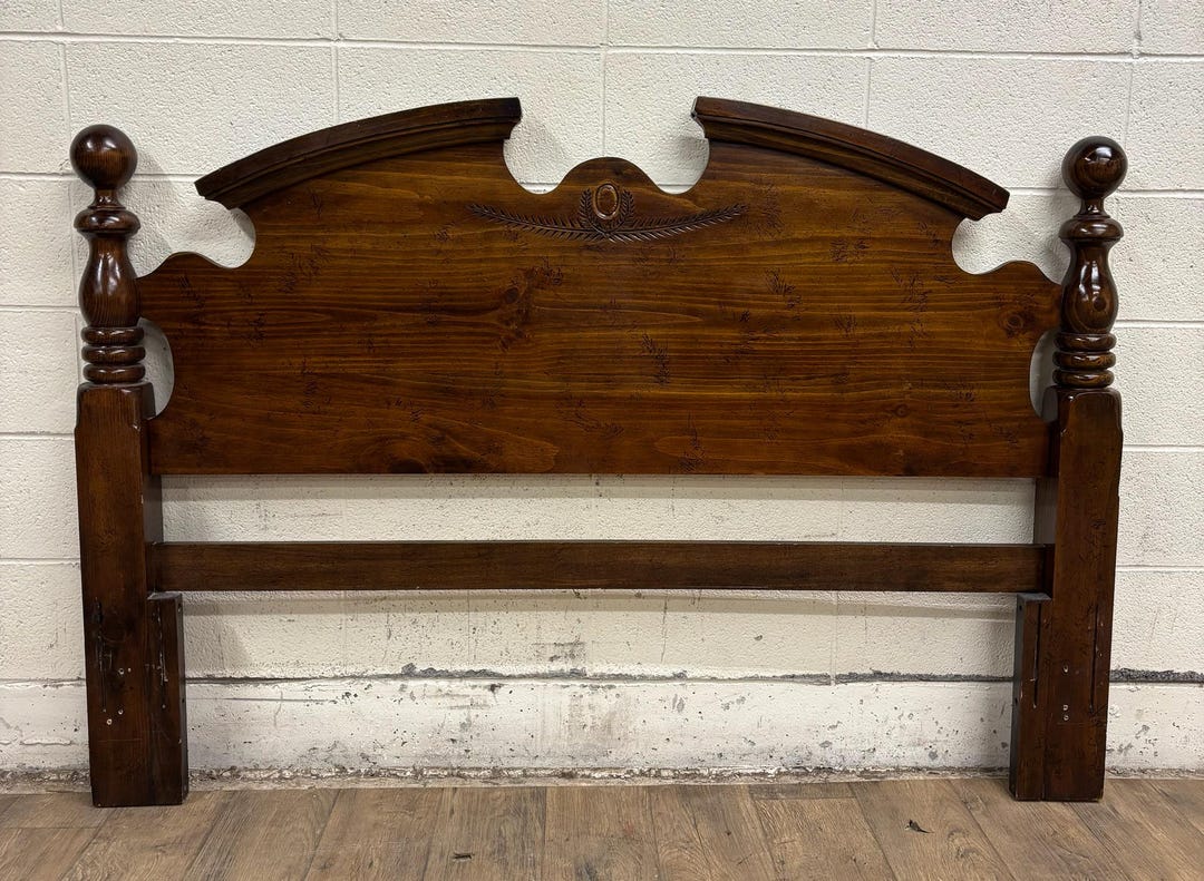 Vintage Convertible Queen OR Full Size Traditional Pediment Cannonball ...