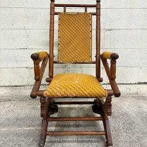 Antique Victorian Hunzinger Style Upholstered Spring Rocker - Etsy