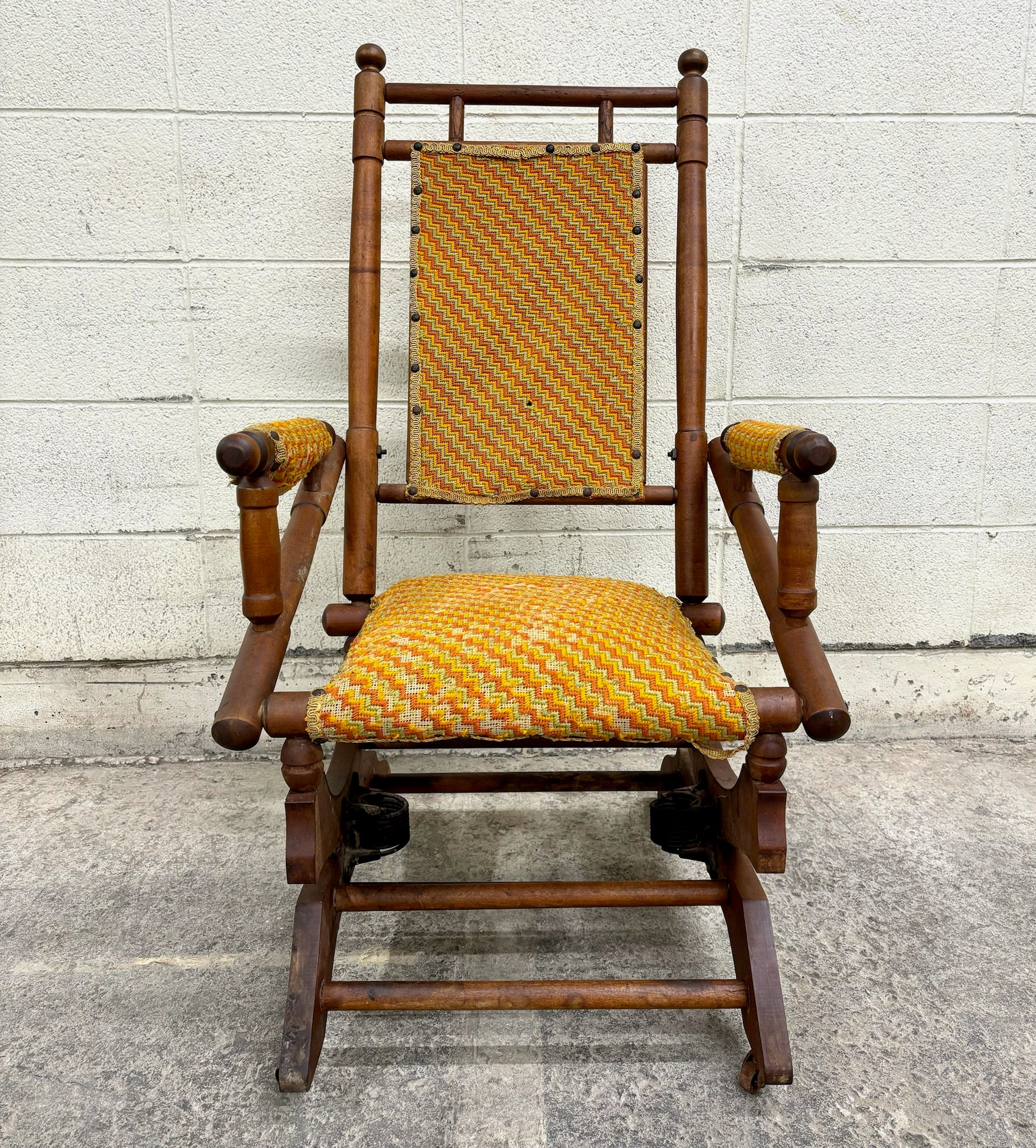 Antique Victorian Hunzinger Style Upholstered Spring Rocker - Etsy