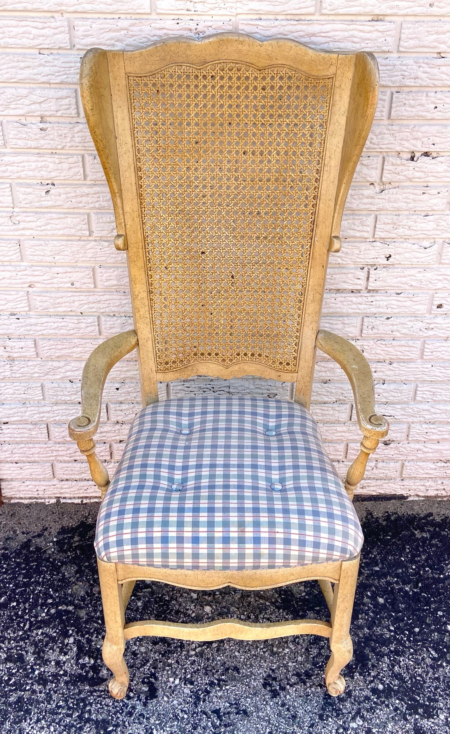 Vintage French Country Style Wingback Caned Back High Back Arm Chair - Etsy