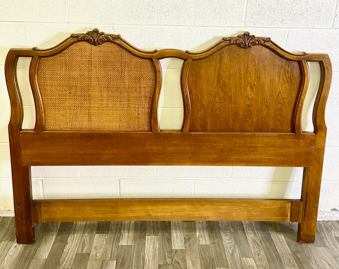 Vintage Full Size Duncan Phyfe Style Traditional Headboard and ...