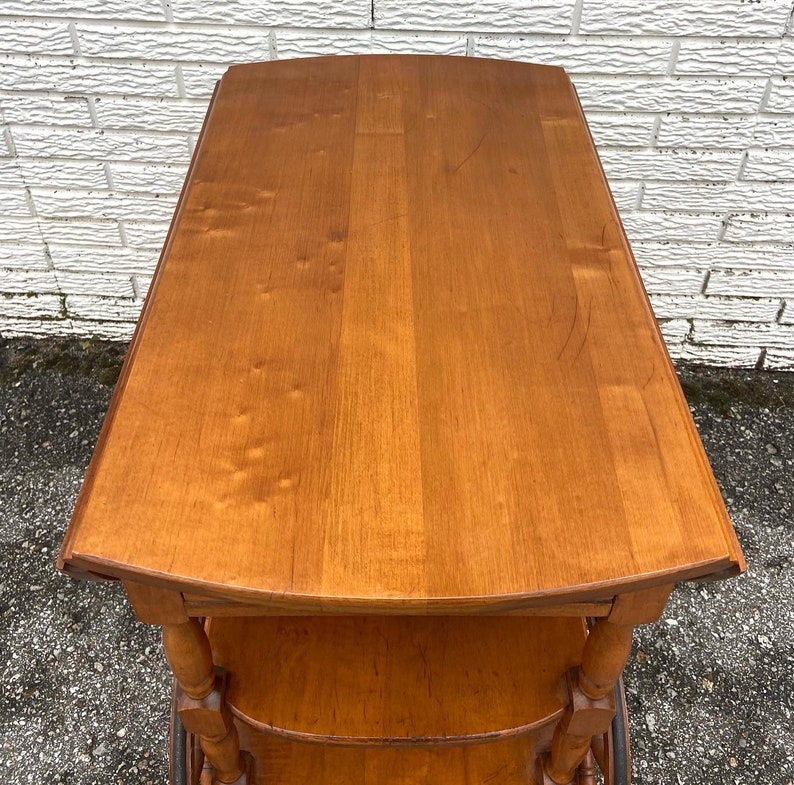 Vintage Solid Maple Drop Leaf Bar Cart Tea Cart - Etsy