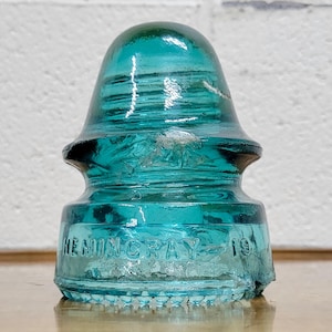 Vintage Hemingray 19 Aqua Teal Glass Insulator - Etsy