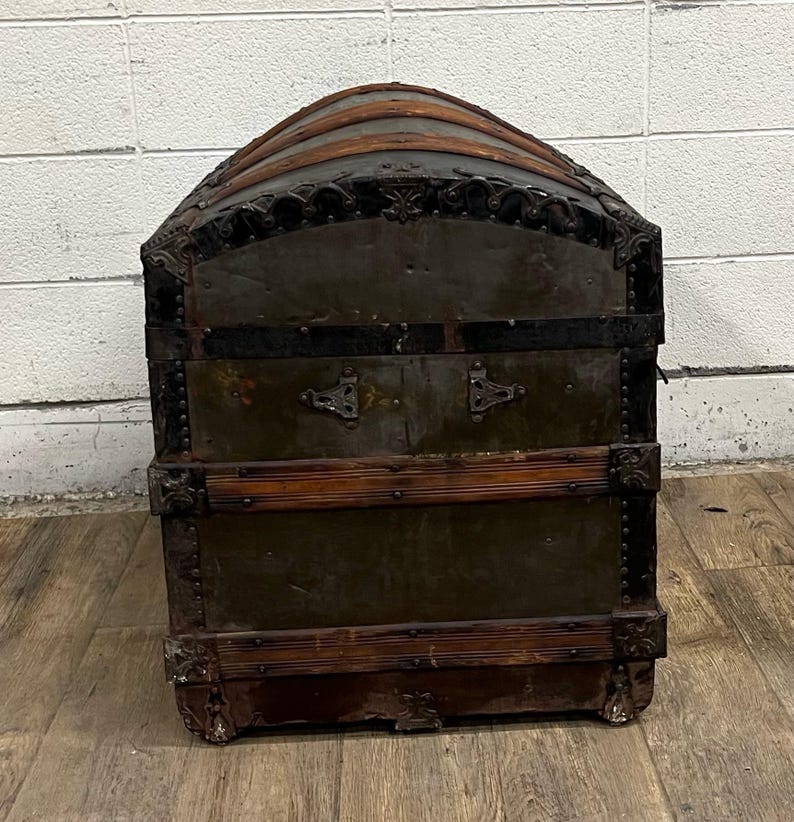 Antique Camel Back Steamer Trunk Chest - Etsy
